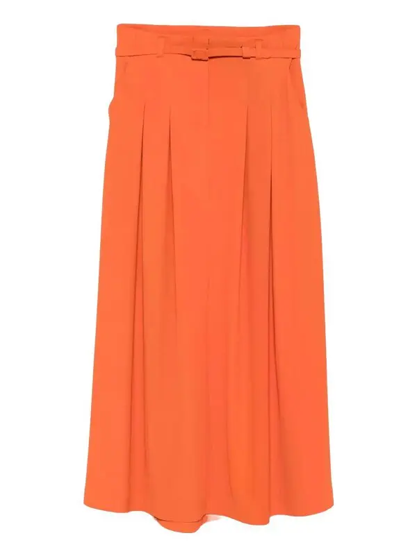 Imperial Belted Pleated Skirt - Orange