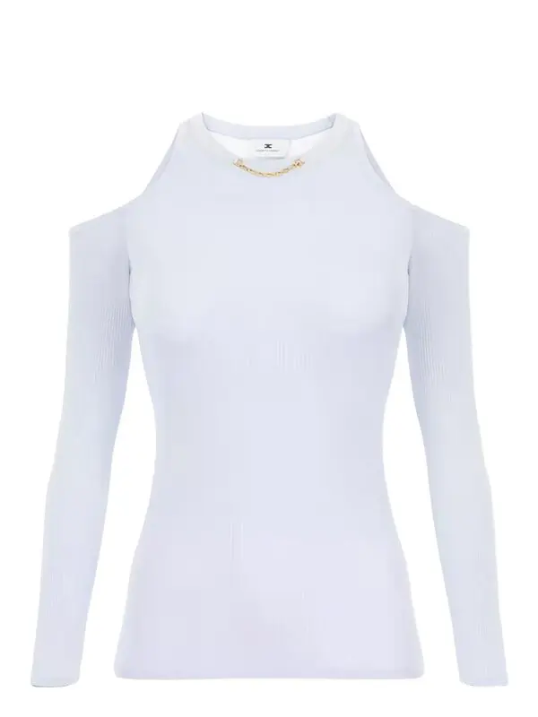 Elisabetta Franchi Cut-out Detail Long-sleeve Top - Neutrals