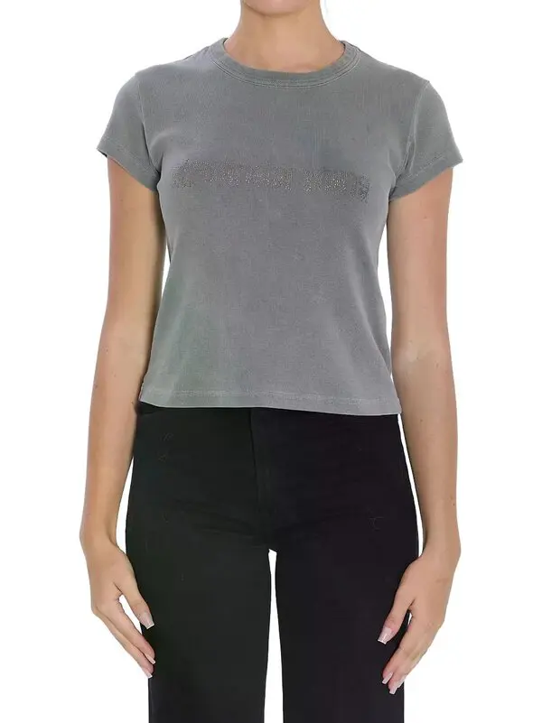 Alexander Wang Crystal Logo T-shirt - Grey