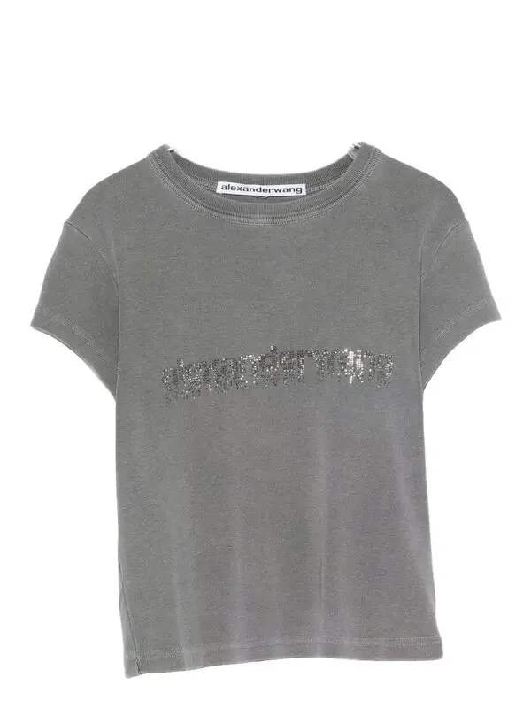 Alexander Wang Crystal Logo T-shirt - Grey