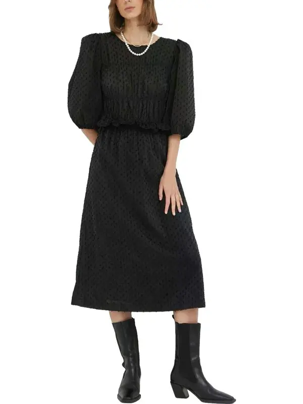 Day Birger Et Mikkelsen Puff-sleeve Dress With Open Back - Black