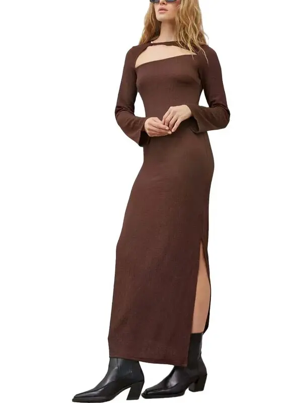 RÉSUMÉ Cut-out Long-sleeve Dress - Brown