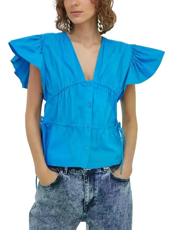 Day Birger Et Mikkelsen Ruffled Buttoned Top - Blue