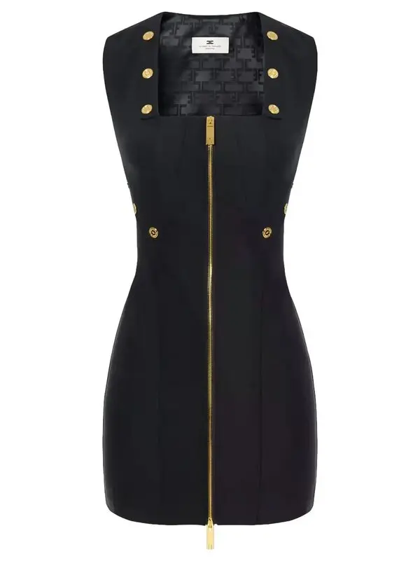 Elisabetta Franchi Jewel-button Mini Dress - Black