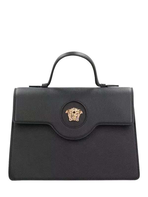 Versace Medusa Leather Handbag - Black