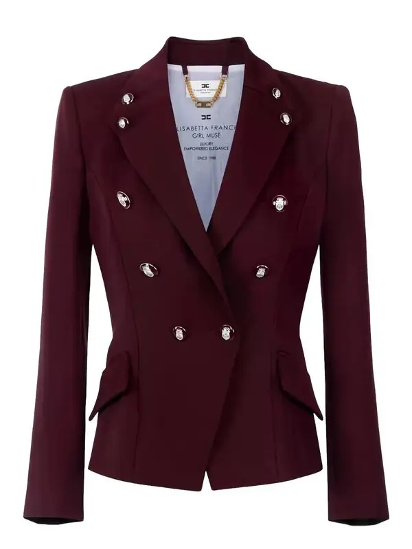 Elisabetta Franchi Double-breasted Blazer With Enameled Buttons - Red