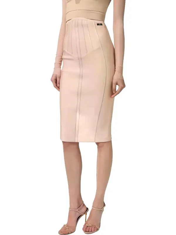 Elisabetta Franchi Corset Midi Skirt - Neutrals