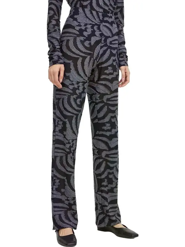 RÉSUMÉ Frayed-patterned Trousers - Black