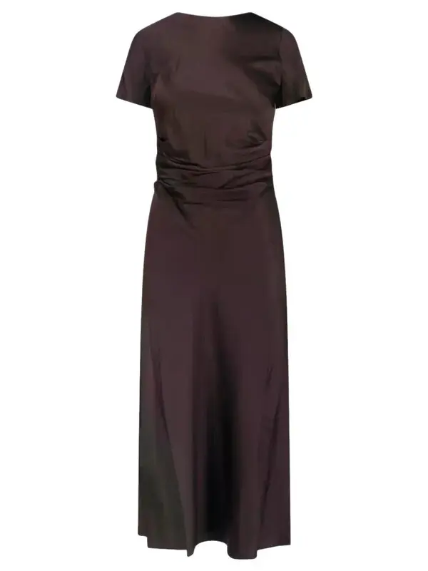 Staud Phare Ruched Midi Dress - Brown
