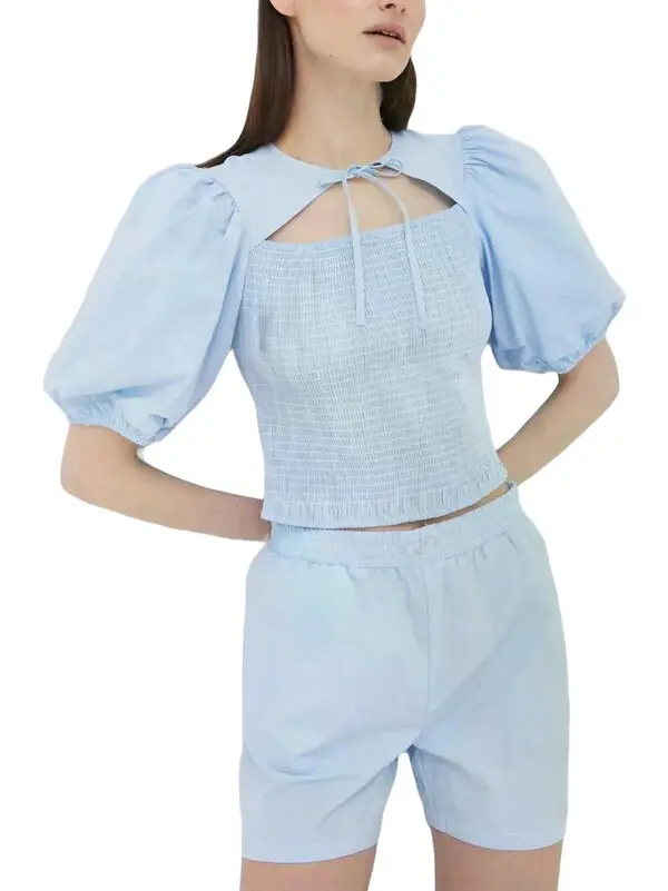 RÉSUMÉ Puff-sleeve Cut-out Top - Blue