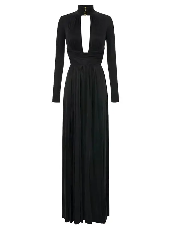 Elisabetta Franchi Red Carpet Draped Crossover Dress - Black