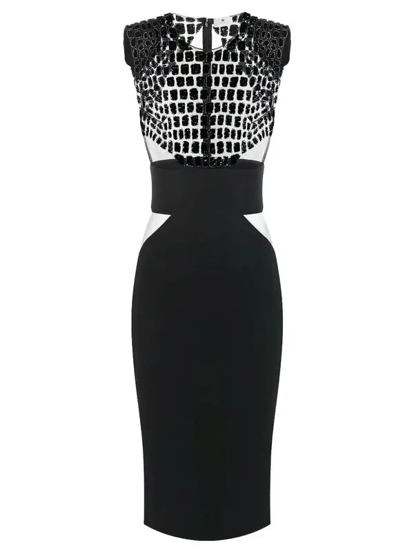 Elisabetta Franchi Embroidered Cut-out Dress - Black