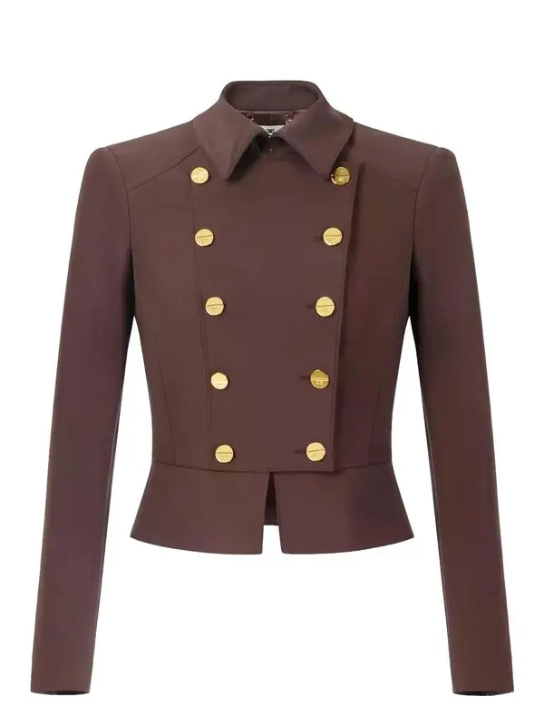 Elisabetta Franchi Double-breasted Jacket - Brown