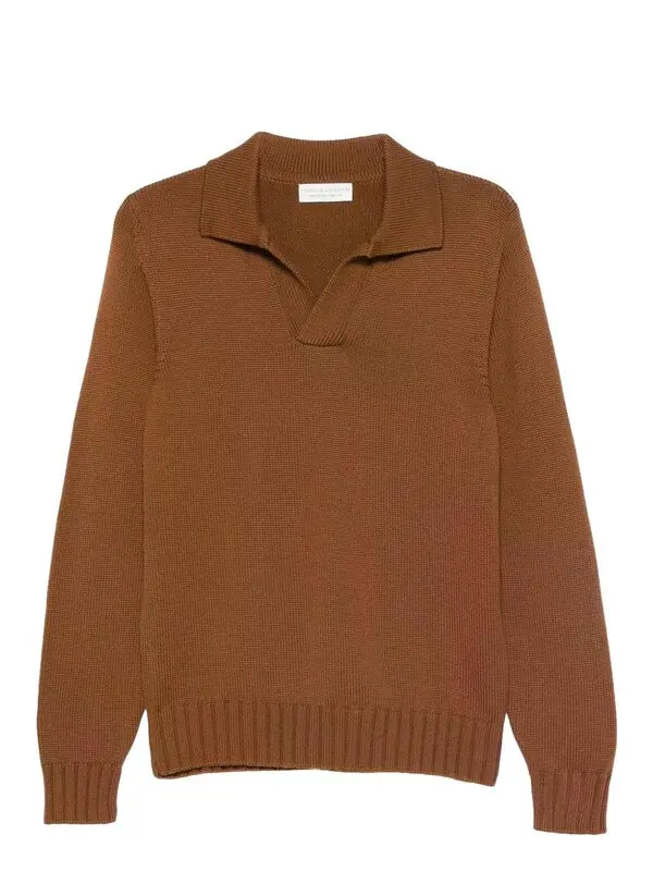 FILIPPO DE LAURENTIIS Polo-collar Wool Sweater - Brown