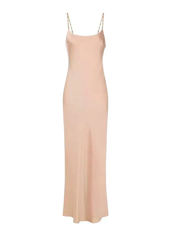 Elisabetta Franchi Chain-embellished Satin Maxi Dress - Pink