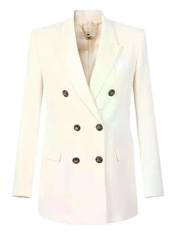 Elisabetta Franchi Double-breasted Pocket-square Blazer - Neutrals