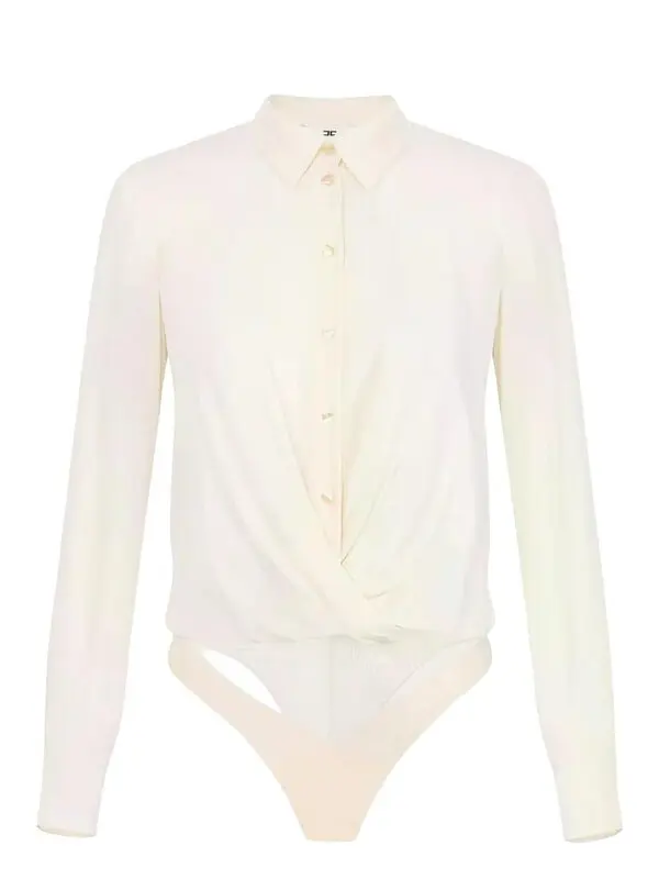 Elisabetta Franchi Draped Bodysuit - White