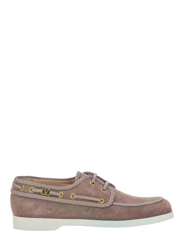 Valentino Garavani Palm Avenue Crust Nappa Leather Boat Shoes - Pink