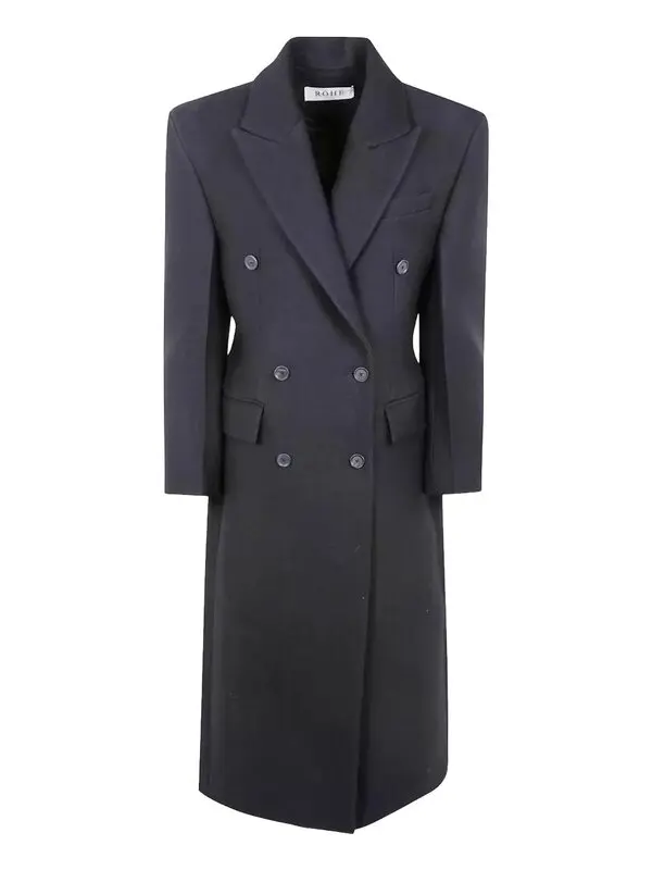 RÓHE Double-breasted Coat - Black