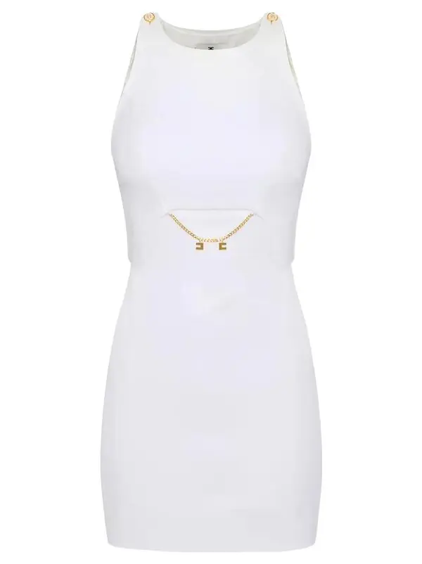 Elisabetta Franchi Enamelled-buttons Dress - White