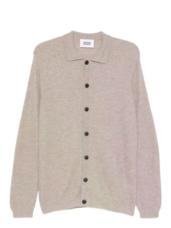 Alpha Studio Long-sleeved Cardigan - Neutrals