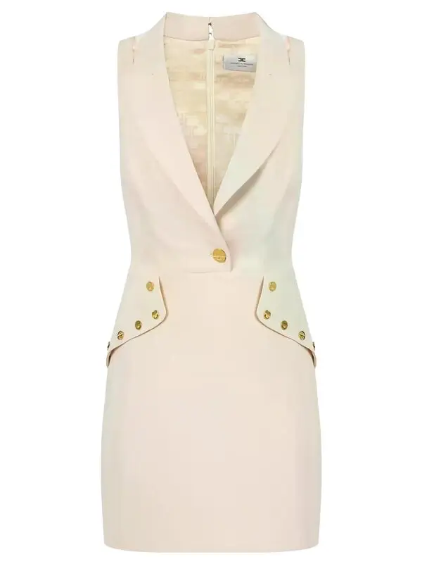 Elisabetta Franchi Peak-lapel Mini Dress - Neutrals
