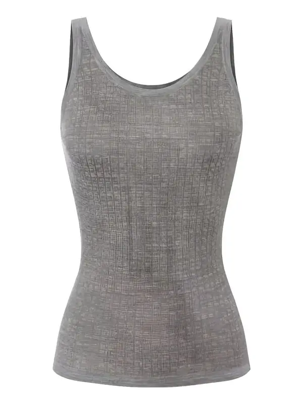 Elisabetta Franchi Jacquard Micro-logo Top - Grey