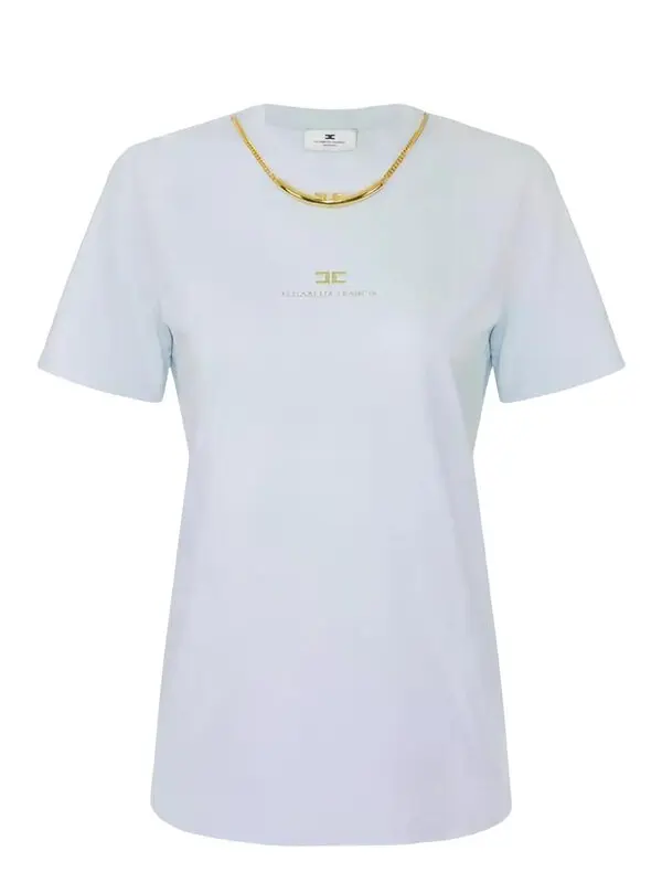 Elisabetta Franchi Embellished Jersey T-shirt - Blue