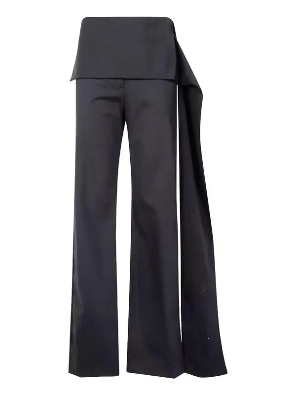 THELATEST Drape-detail Trousers - Black