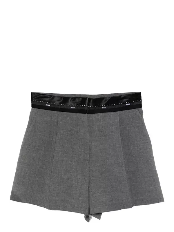 MSGM Logo-waistband Shorts - Grey