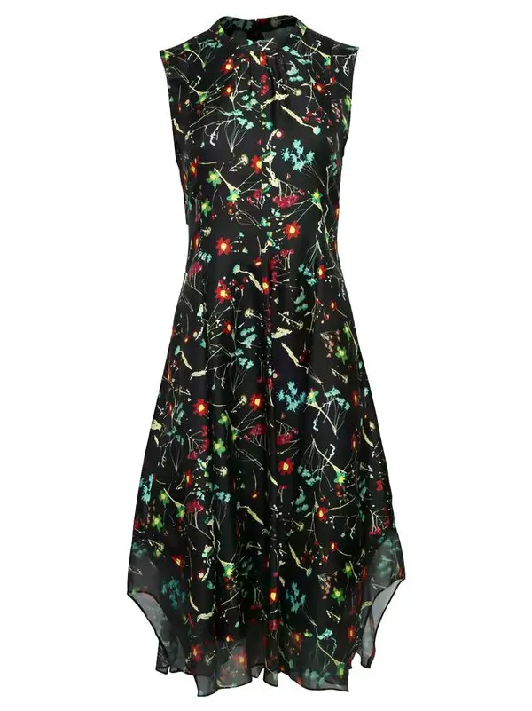 3.1 Phillip Lim Floral-pattern Midi Dress - Black