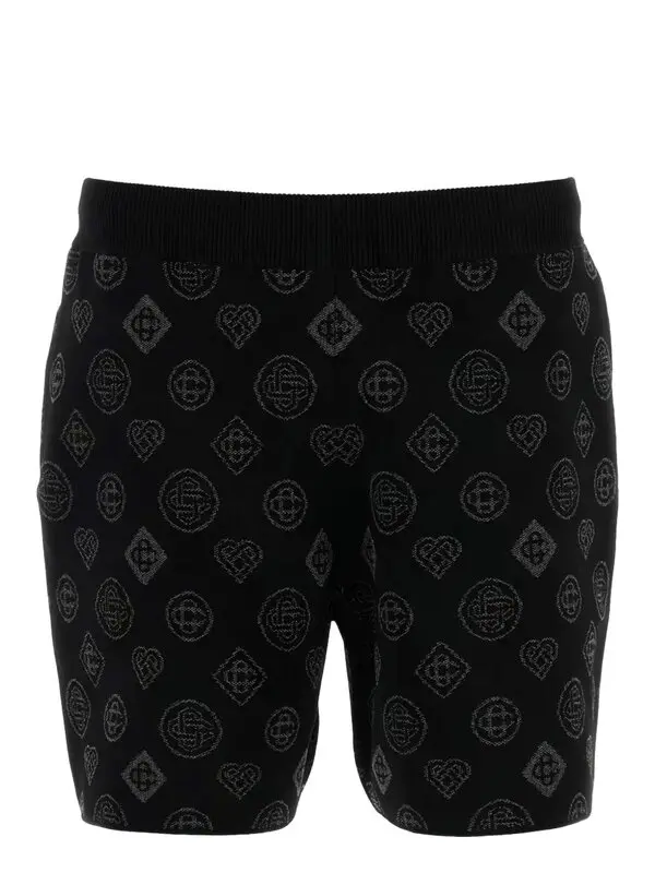 Casablanca Embroidered Jacquard Bermuda Shorts - Black