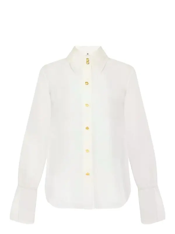 Elisabetta Franchi Organza Silk Blouse - Neutrals