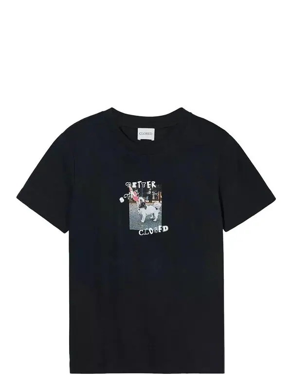 Closed Dog-print Graphic Tee - Black