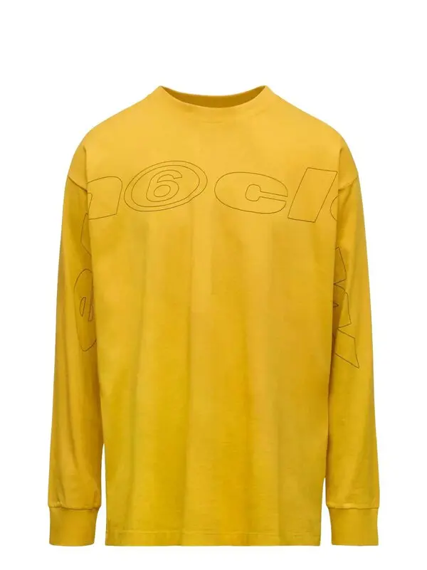 MAISON MARGIELA Graphic-print Long-sleeve T-shirt - Yellow