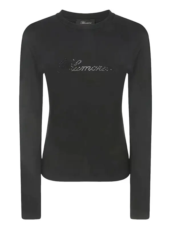 Blumarine Embellished Logo T-shirt - Black
