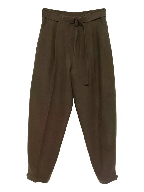 Emporio Armani Belted Trousers - Brown