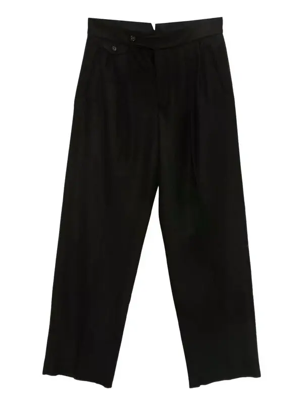 Emporio Armani Pleat-detail Trousers - Black