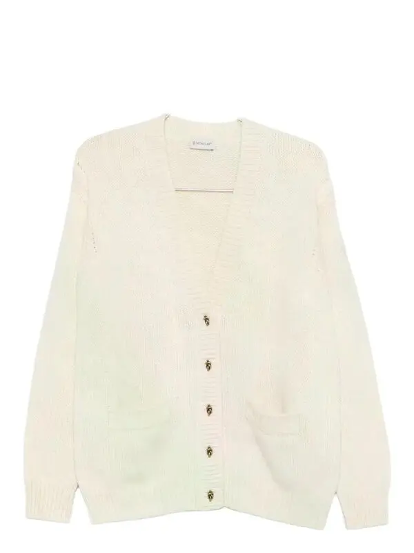 Moncler V-neck Cardigan - Neutrals