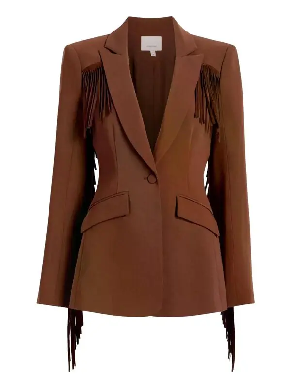Cinq À Sept Cheyenne Fringed Blazer - Brown