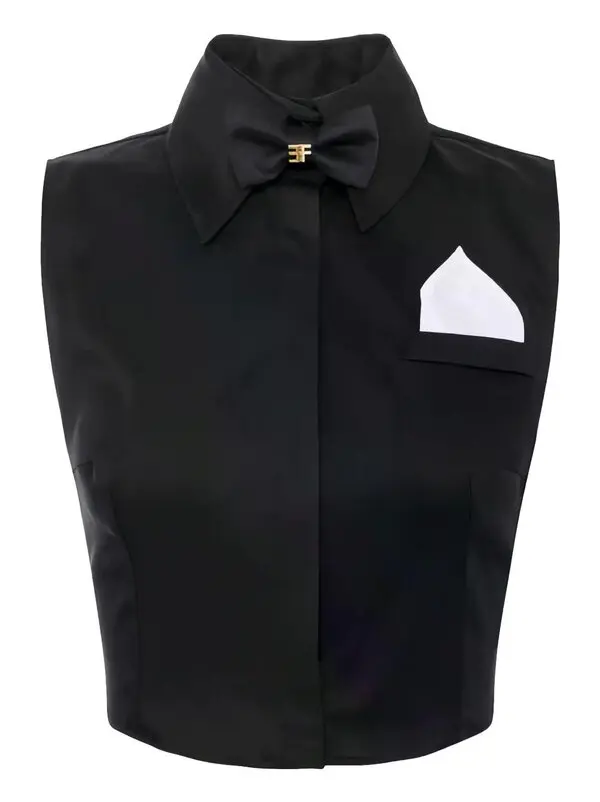 Elisabetta Franchi Bow-detail Pocket Shirt - Black