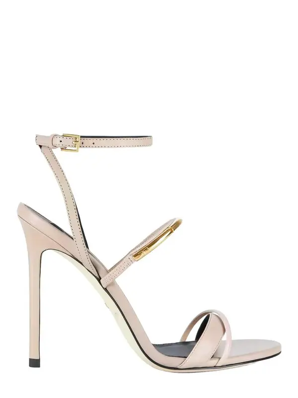 Elisabetta Franchi 105mm Jewel-detail Leather Sandals - Neutrals