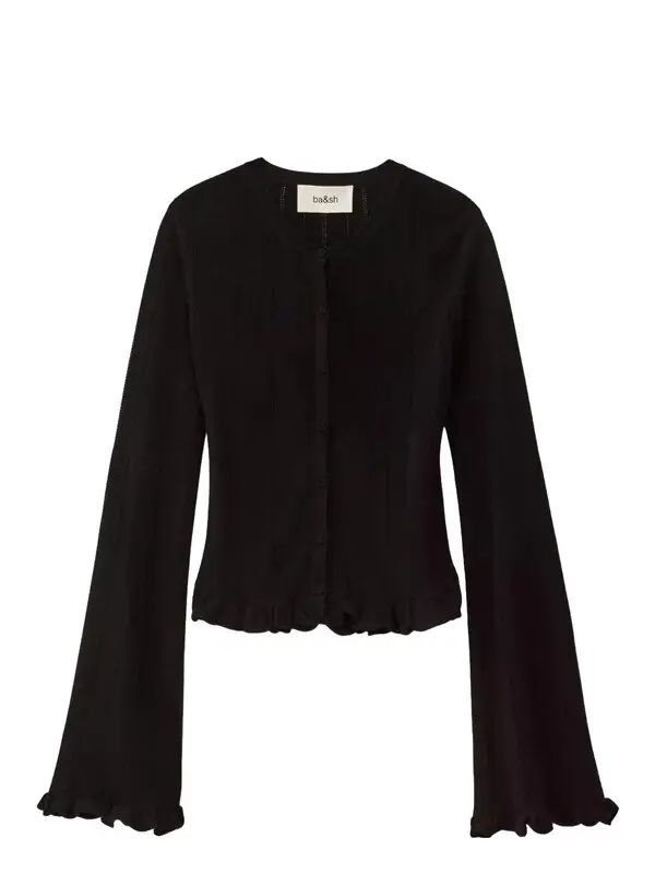 Ba&sh Vitis Ruffled Cardigan - Black