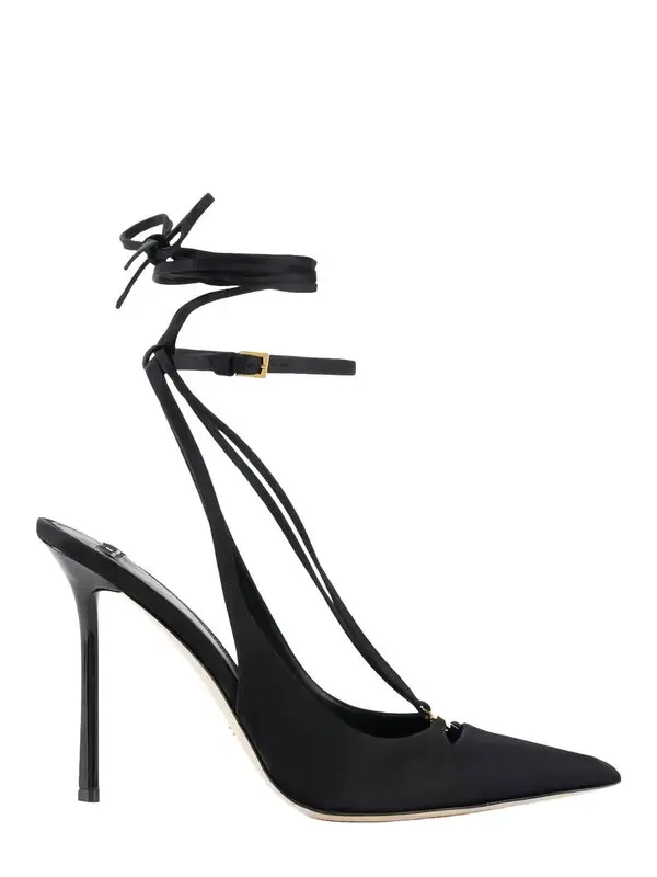 Elisabetta Franchi Leather Heeled Sandals - Black