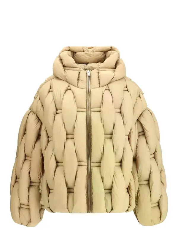 RAXXY Hooded Woven Puffer Jacket - Neutrals