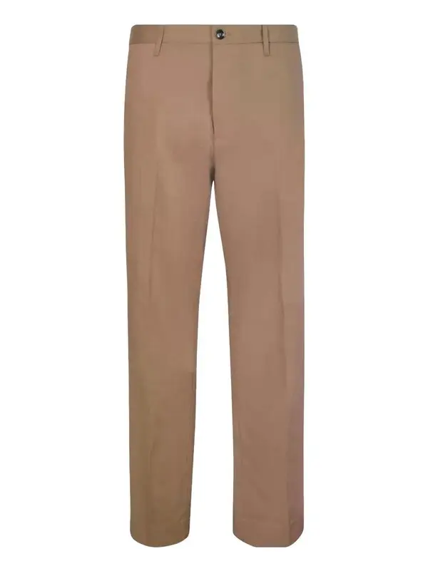 NINE:INTHE:MORNING Stretch-cotton Straight-leg Pants - Brown