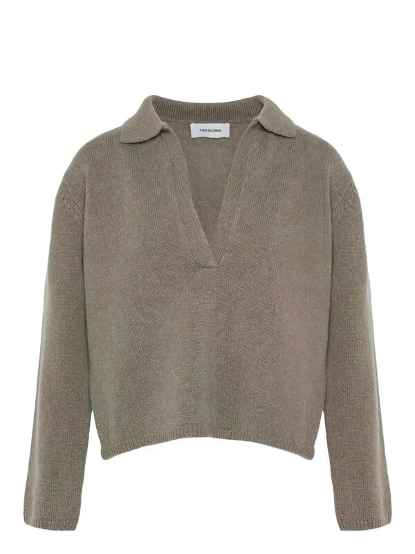 YVES SALOMON Polo-collar Sweater - Grey