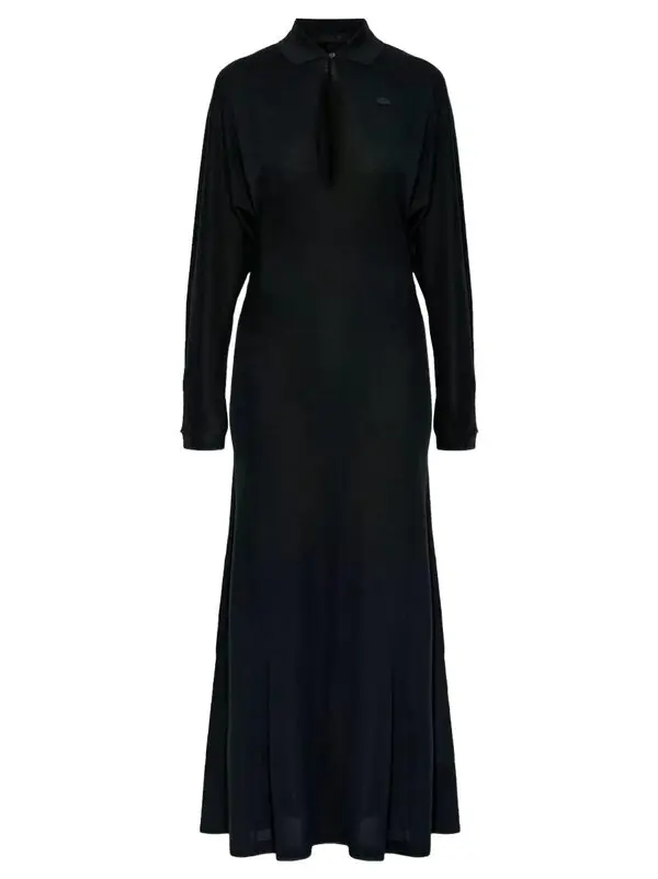 Lacoste Long-sleeved Maxi Dress - Black