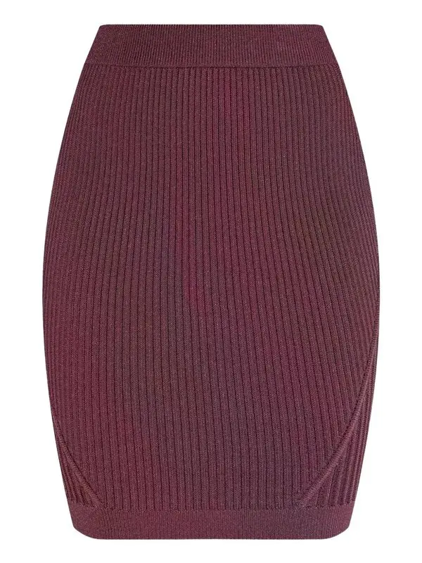 Balmain Ribbed Mini Skirt - Purple