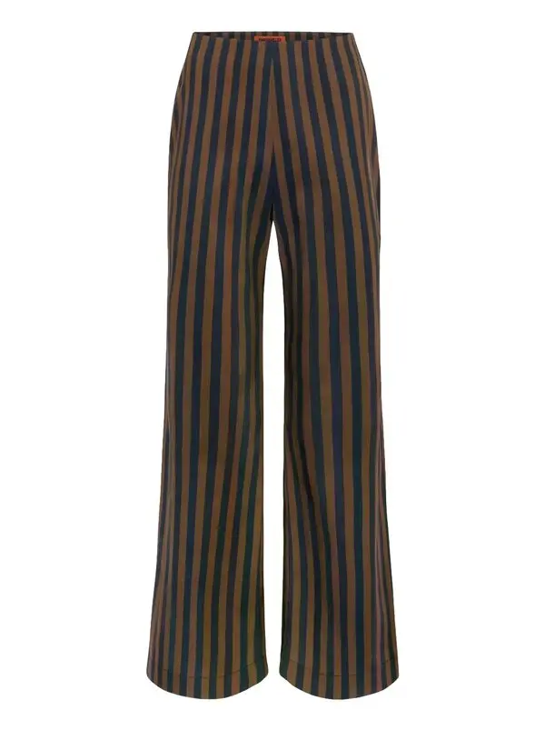 SIMONMILLER Pia Striped Poplin Trousers - Brown